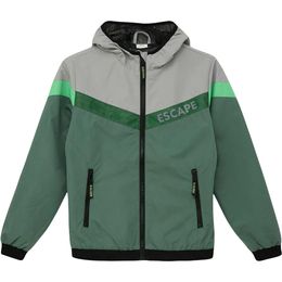 s.Oliver Übergangsjacke, Kapuze, Wording, für Kinder, grün, XL