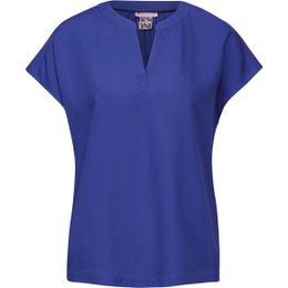 Street One Shirtbluse, Split-Neck, für Damen, blau, 38