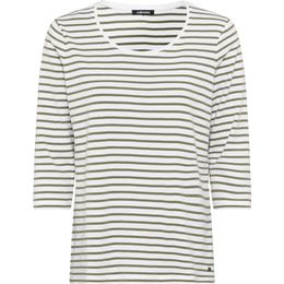 Olsen T-Shirt, 3/4-Arm, Streifen, für Damen, grün, 36