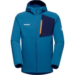 Mammut Fleecejacke "Madris Light ML Hooded", Kapuze, Stehkragen, für Herren, blau, M