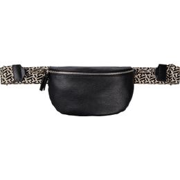 Adagio Gürteltasche, Leder, Jaquard-Strap, für Damen, schwarz