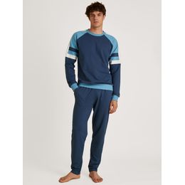 Calida Circular Refresh Schlafanzug-Hose, Eingrifftaschen, Gummibund, für Herren, blau, L