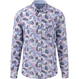 Fynch-Hatton® Leinenhemd, Regular-Fit, Langarm, Button-Down-Kragen, für Herren, lila, XXL