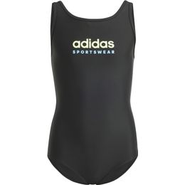 Adidas Performance Badeanzug, Logo-Print, sportiv, für Kinder, schwarz, 170