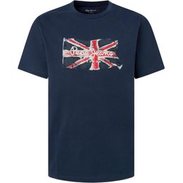 Pepe Jeans T-Shirt, Print-Motiv, Baumwolle, für Herren, blau, M