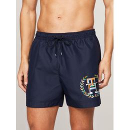 Tommy Hilfiger Badehose, Logo-Stickerei, Gummibund, für Herren, blau, XL