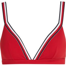 Tommy Hilfiger Triangel-Bikini-Oberteil, Rippstruktur, für Damen, rot, M