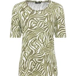 Olsen T-Shirt, Halbarm, Allover-Muster, für Damen, grün, 36