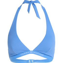 Tommy Hilfiger Bikini-Oberteil, Neckholder, Triangel, für Damen, blau, L