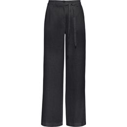 Esprit Leinenhose, Bindegürtel, Diagonaltaschen, für Damen, schwarz, 38/32