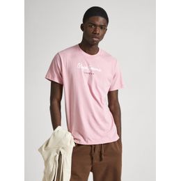 Pepe Jeans T-Shirt, Baumwolle, Marken-Print, für Herren, pink, M