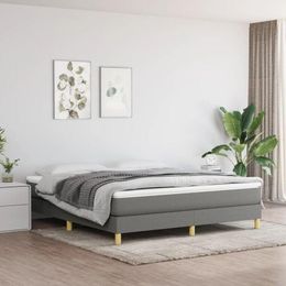 MAISONCHIC - Boxspringbett Doppelbett Bett für Schlafzimmer Dunkelgrau 160x200 cm Stoff DE86099 - Grau