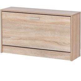 FineBuy Schuhbank split mit Sitzfläche Schuhkipper Holz 80 x 47 x 24 cm, Flurbank klein geschlossen, Sitzbank schmal Flur mit Stauraum, Schuhschrank einzeln