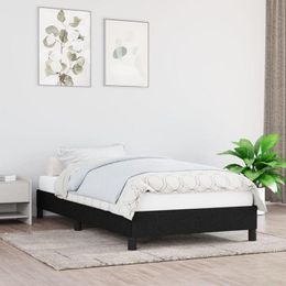 Bettgestell, Einzelbett, Bettrahmen, Schlafzimmerbett Schwarz 90x200 cm Stoff LLLA327477 MAISONCHIC