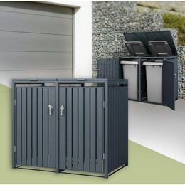 Mülltonnenbox für 2 Tonnen 240L 132x80x116,3 cm Stahl - ML-Design