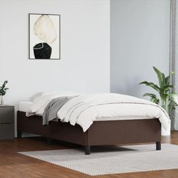 MAISONCHIC Bettgestell Einzelbett Bett für Schlafzimmer Braun 80x200 cm Kunstleder DE14090