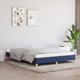 MAISONCHIC Bettgestell Doppelbett Bett für Schlafzimmer Blau 160x200 cm Stoff DE44377