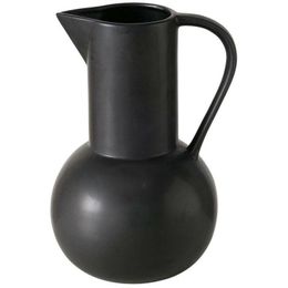 Boltze Gruppe - Schwarze dekorative Vase zuky, mattes Steingut, h. 25 cm
