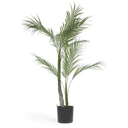 Kave Home - Palmera Kunstpflanze mit Topf schwarz 70 cm