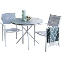 ebuy24 - Parma Gartenset Tisch, 2 Stühle grau.
