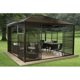 Pavillon Castel 12x14 bronze 362 x 427 x 296 cm (l x b x h) Aluminium - Sojag