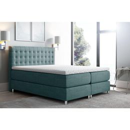 Fun-Möbel Boxspringbett Schlafzimmerbett Bett baros Stoff Aqua Marine 160x200cm