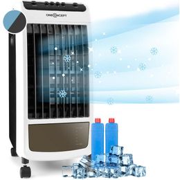 ONECONCEPT Climatiseur Mobile 3 en 1, Climatiseur Portable avec Humidificateur, Ventilateur, Climatiseur Mobile Sans Évacuation, 2 Pack Glacons, 4 Roulettes, 3