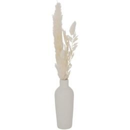 Boltze Gruppe - Dekovase aus Porzellan bianca, Trockenblumen, h. 16 cm