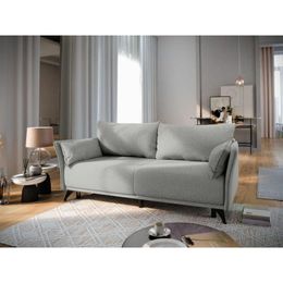 Sofa 3-Sitzer garnier mit Schlaffunktion in Stoff Abriamo Silbergrau