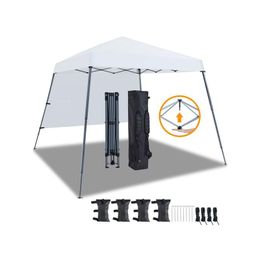 Yaheetech 3x3m Pop Up Pavillon Faltpavillon Wasserdicht mit 1 Seitenwand, One Push Gartenpavillon mit Tragetasche, UV-Schutz, Faltbar Zelt für Camping,