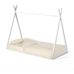 Maralis Tipi-Bett aus massiver Buche mit weißem Finish für Matratze von 90 x 190 cm - Weiß - Kave Home