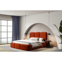 Polsterbett Doppelbett gracia 180x200cm Komplettset in Stoff Macau Terracotta