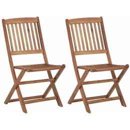 MAISONCHIC - Klappbare 2 Stk.Gartenstühle Relax-Sessel,Gartenmöbel Massivholz Akazie -92082