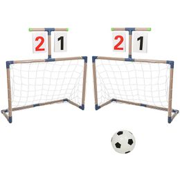 2er Set Kinder Fußballtore Haloyo Tragbares Fußballtor,Pop-Up-Faltfußballnetz,Minitore Spielzeug Sportspaß für Garten Indoor,79 x 35 x 56 cm,Weiß