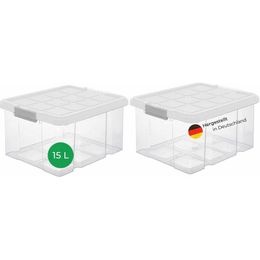 Novaliv - 2x Aufbewahrungsbox 2x Aufbewahrungsbox, 2x Deckel - Transparent