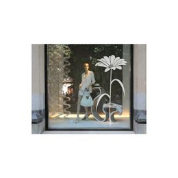 MICASIA Fensterfolie - Fenstertattoo No.UL529 Blume - Milchglasfolie Farbe: Frosted Größe: 40cm x 18cm