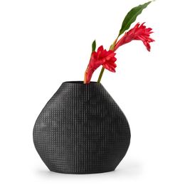 Moderne Vase outback s mit kariertem Muster - schwarz - Philippi