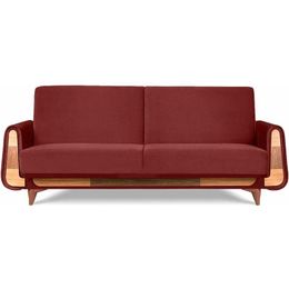 Konsimo - gustavo Sofa 3-Sitzer mit Schlaffunktion, rot