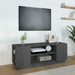 Bonnevie - TV-Schrank,TV-Möbel Grau 110x35x40,5 cm Massivholz Kiefer vidaXL