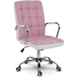 Bürostuhl aus Benton-Stoff, rosa und weiß
