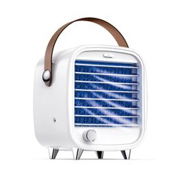 Tragbare Klimaanlage USB-Klimaanlagenventilator, mobiler Mini-Luftkühler, 4-in-1-Luftkühler-Luftbefeuchterventilator, LED-Licht mit einstellbarer