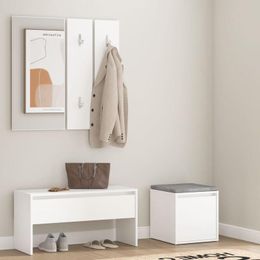 Flurmöbel-Set Weiß Holzwerkstoff - Weiß - Prolenta Premium