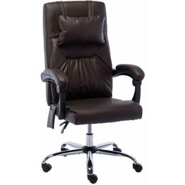 Bonnevie - Massage-Bürostuhl Computerstuhl Ergonomisch,Gaming Chair Braun Kunstleder -DE90832 - Braun