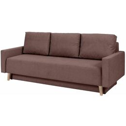 Fun Moebel - Sofa Schlafsofa kalmar 3-Sitzer Braun