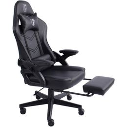 Trisens - Gaming Stuhl im modernen Racing-Design mit ausziehbarer Fußstütze Gaming Chair mit verstellbaren Design Armlehnen ergonomischer