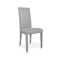 Toscohome - Moderner Stuhl, gepolstert mit grauem Kunstleder - Nancy