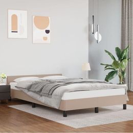 Bettgestell,Schlafzimmerbett mit Kopfteil Cappuccino-Braun 120x200 cm Kunstleder vidaXL