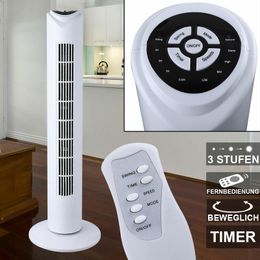 Globo - Design Turm Ventilator Säule Klima Lüfter Timer Oszillierend Fernbedienung 3 Stufen weiß 0452