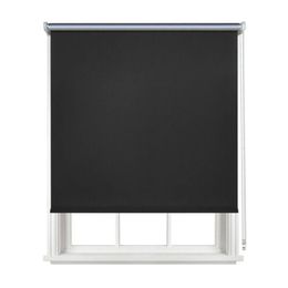 VINGO - Verdunkelungsrollo Klemmfix ohne Bohren 100% Polyester 60cm x 200cm Schwarz Verdunklungsrollo Fensterrollo Rollo Seitenzugrollo Klemmrollo