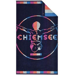 Chiemsee - Strandtuch Ibiza aus reiner Baumwolle in saugstarkem Velours-Frottier-Mix, nachhaltig und fair, Blau und Pastell
